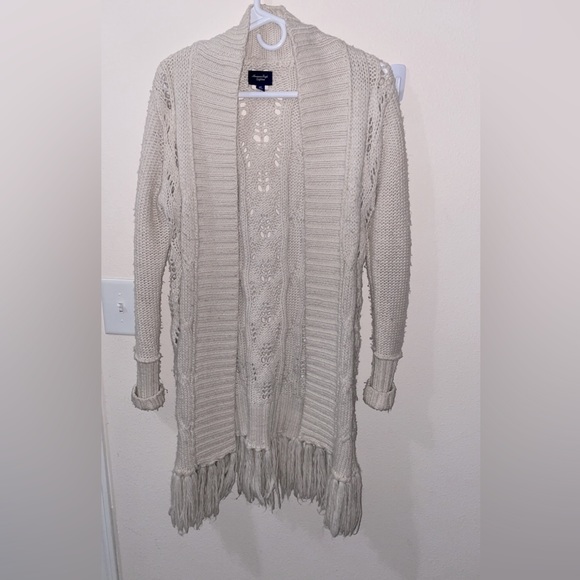 American Eagle Outfitters | Sweaters | Long Cream Colored Duster Very ...